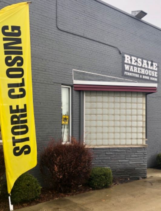 8,000 SQUARE FOOT RESALE WAREHOUSE CLOSING... starts on 1/23/2020