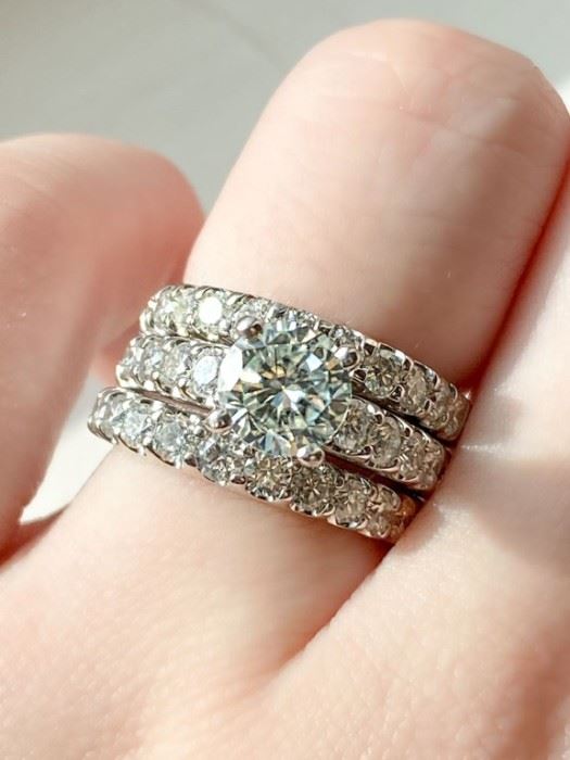 $40k 4 Carat Diamond & 14k Triple Ring Set starts on 1/27/2021