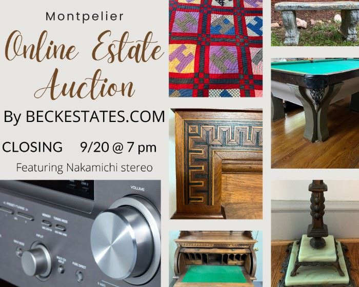Montpelier Estate auction by BECK ESTATES starts on 9/11/2022