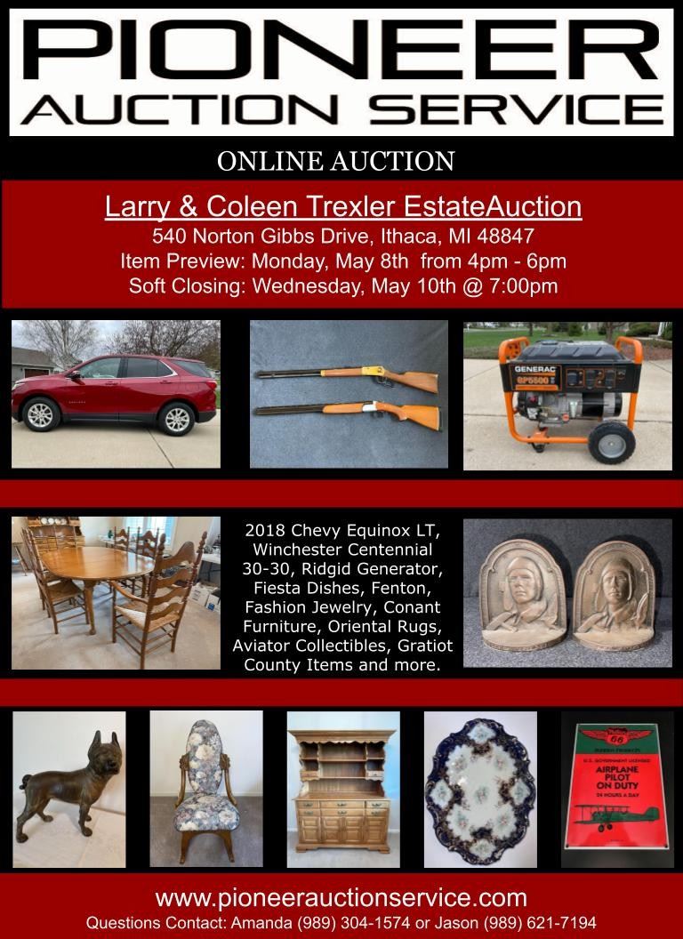 Larry & Coleen Trexler Estate in Ithaca, MI starts on 5/1/2023