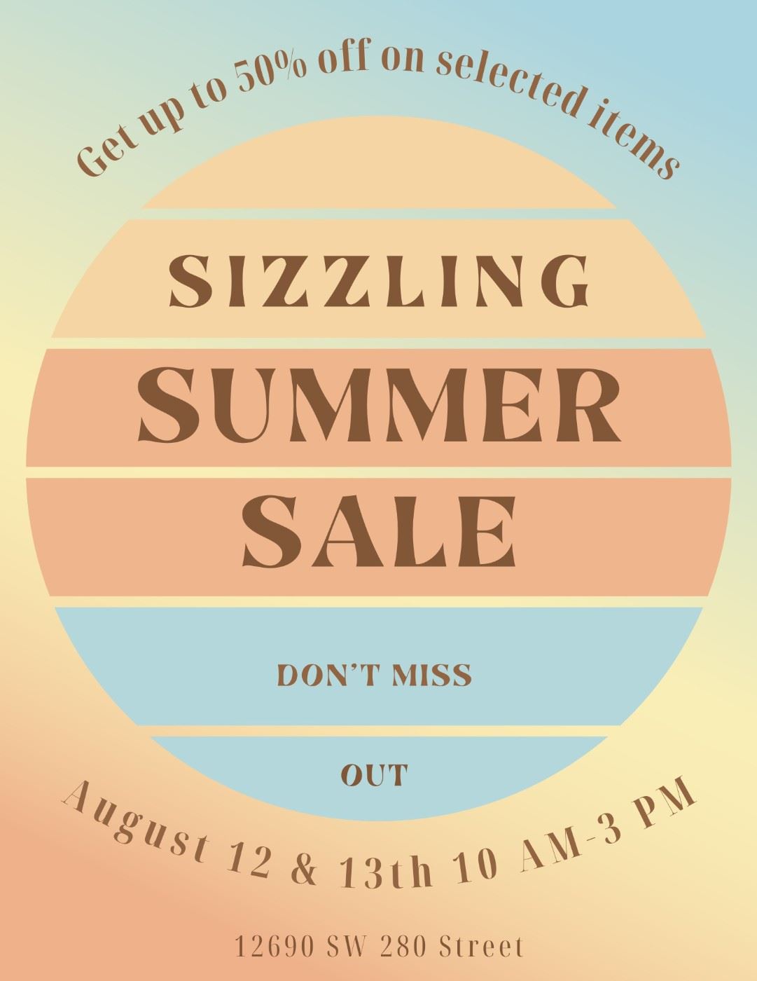 Sizzling Summer Sale in Homestead, FL starts on 8/12/2023