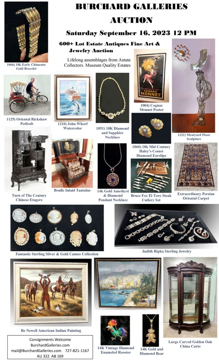 #Auction Estate Antiques Fine Art Jewelry starts on 9/16/2023