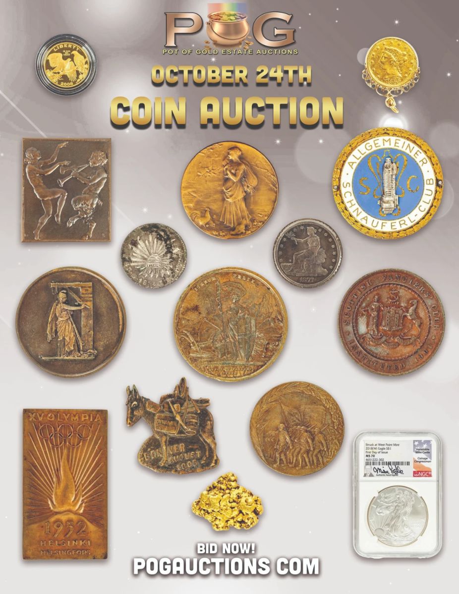 October 24th - Coin, Bullion & Currency Auction starts on 10/19/2023