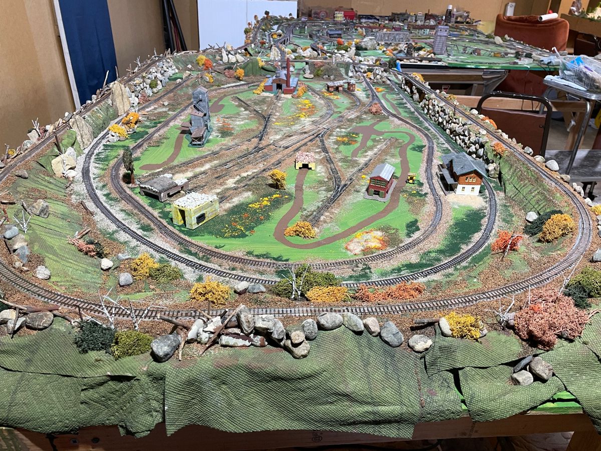 Huge train set up and house full , great sale starts on 1/25/2024