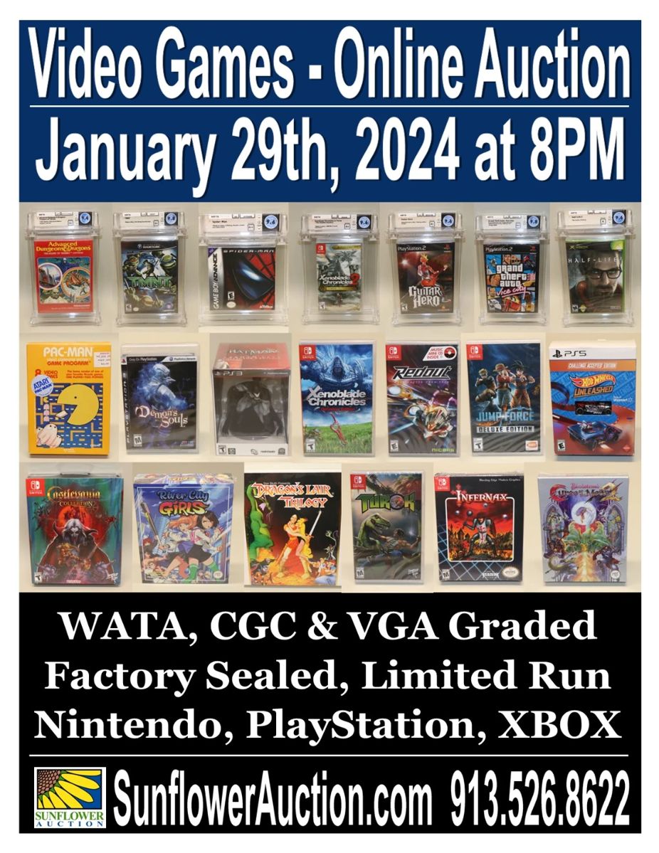 Video Games Auction: WATA & CGC Graded, Factory... starts on 1/8/2024