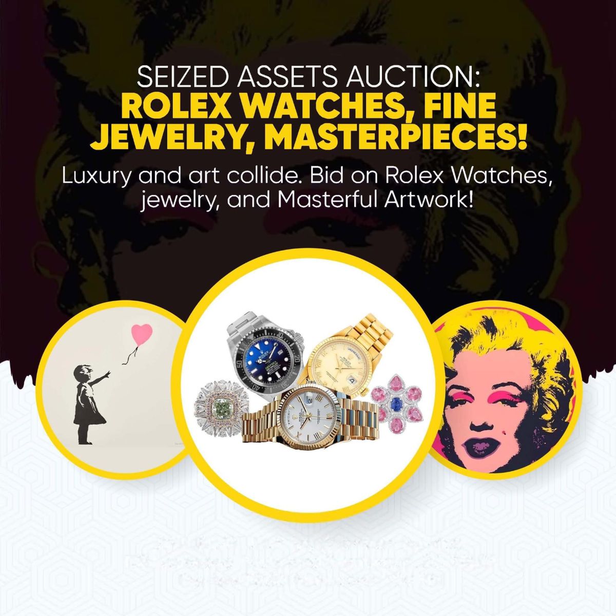PUBLIC AUCTION- FINE ART, JEWELRY, ROLEX WATCHES. starts on 2/24/2024