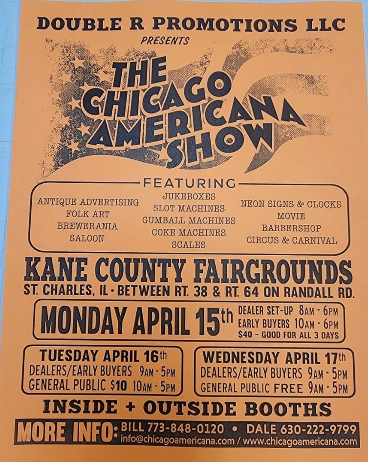 The Chicago Americana Show in Saint Charles, IL starts on 4/15/2024