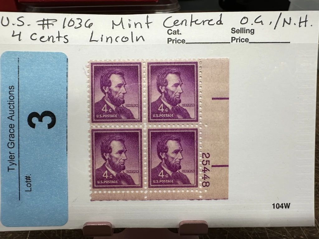 SAT NIGHT PHILATELIC STAMP AUCTION BLOCKS... starts on 4/9/2024