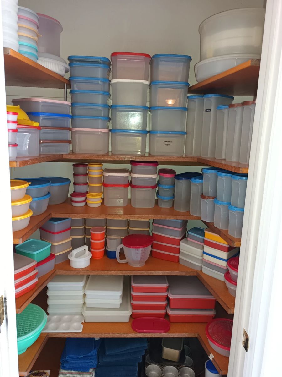 Tupperware everywhere! Fun estate sale,... starts on 5/11/2024