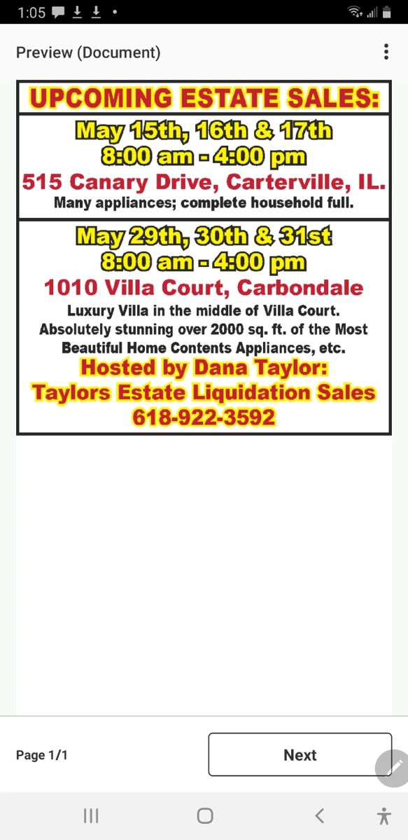 Taylors Estate Liquidation Sales Large Estate... starts on 5/29/2024