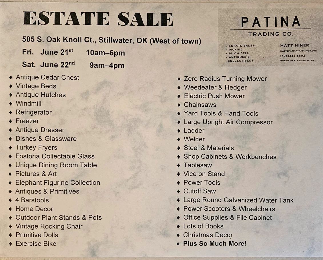 ESTATE SALE IN STILLWATER in Stillwater, OK starts on 6/21/2024 ESTATE SALE IN STILLWATER in Stillwater, OK starts on 6/21/2024