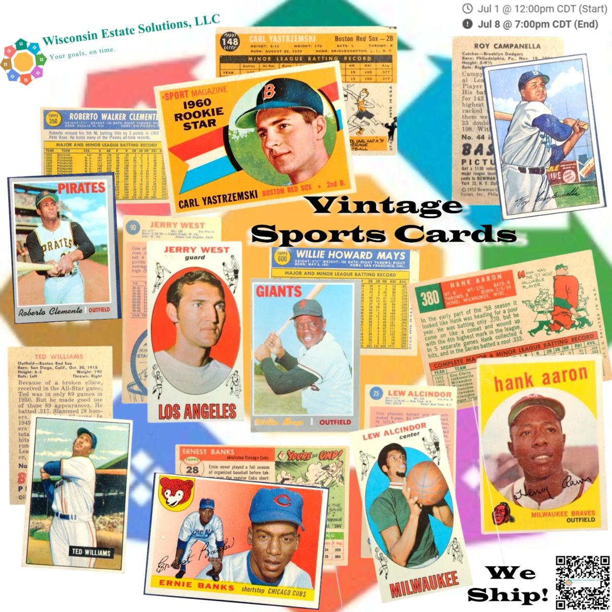 VINTAGE Sports Cards Auction #2459 in Schofield, WI starts on 7/1/2024