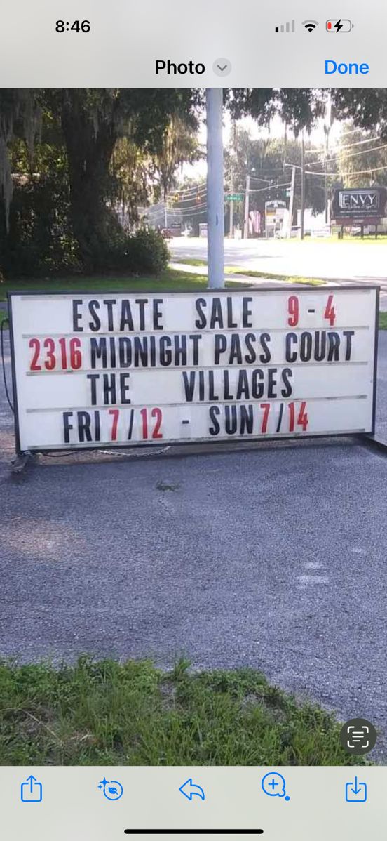 Talbot Estate Sale in The Villages, FL starts on 7/13/2024