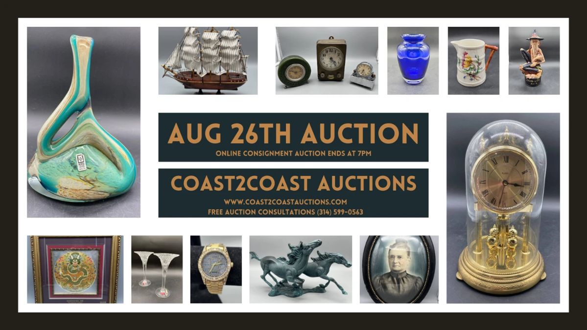 Aug 26 Online Auction: Antiques, Collectibles,... starts on 8/9/2024