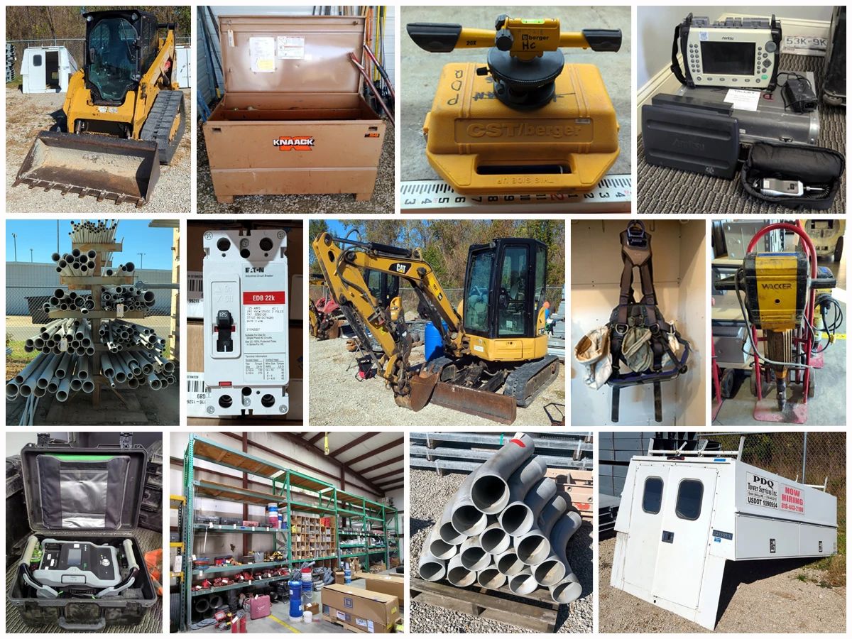 PDQ Tower Services: Equipment, Tools, & Inventory... starts on 11/16/2024