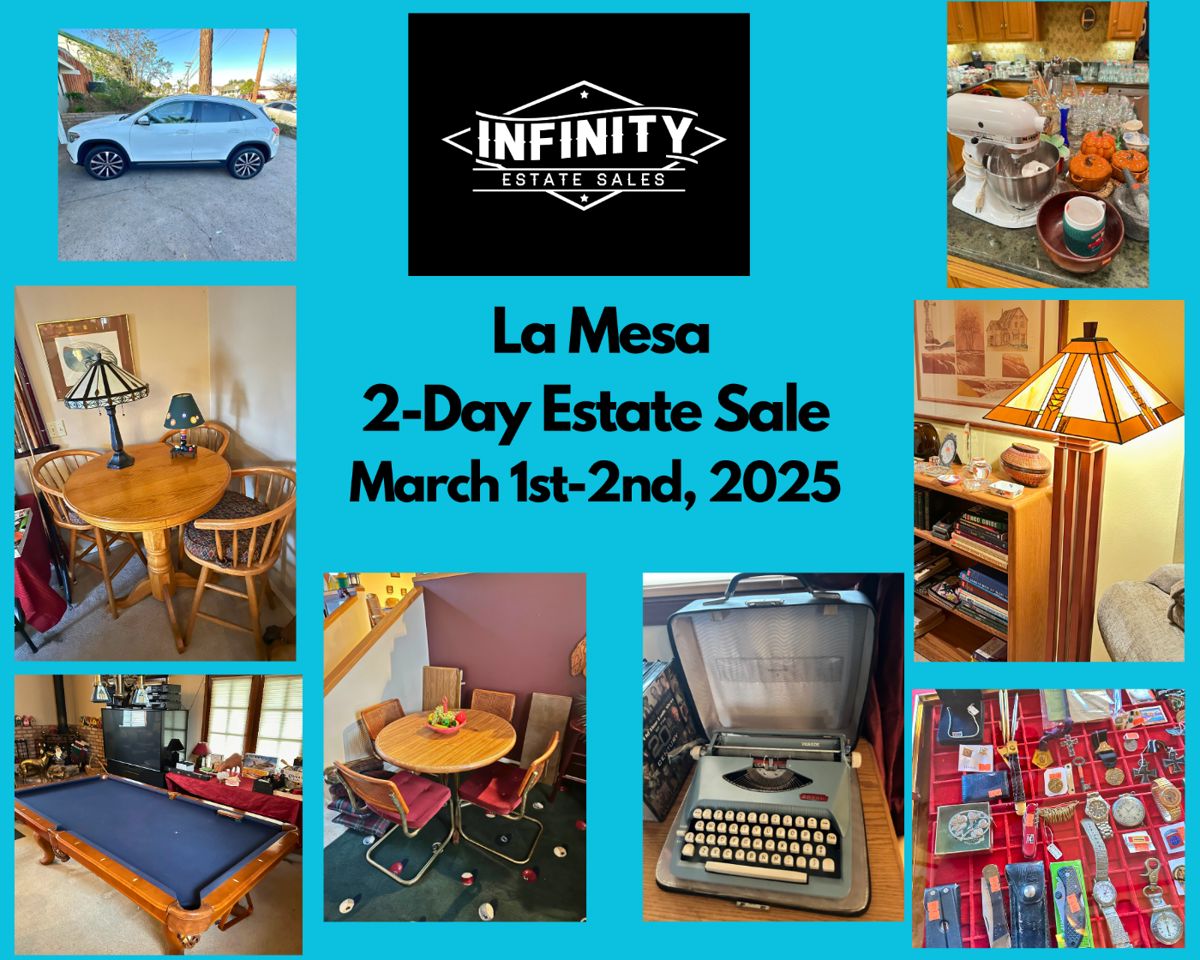 50% OFF La Mesa 2-Day Estate Sale starts on 3/1/2025
