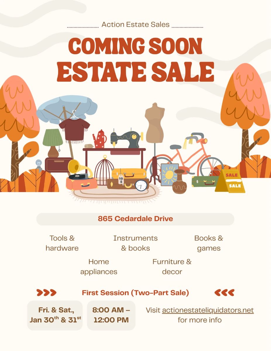 Estate Sale First of Two Sales - Antiques,... starts on 1/30/2026
