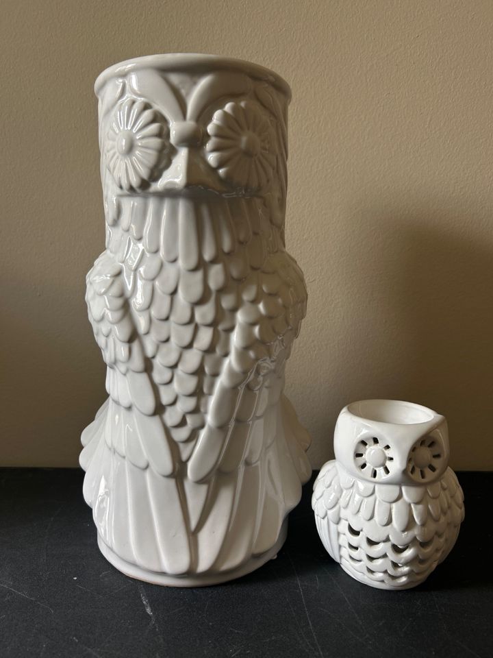 *S 14” Owl Umbrella Holder & Owl Votive bidding ends 3/12 $8.00 ...
