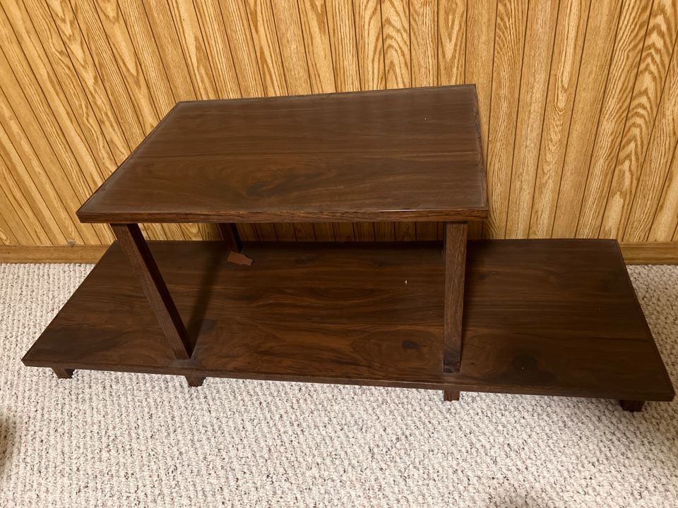 Mid Century Wooden Table 48x18.5 bidding ends 5/21 $18.00 | EstateSales.NET