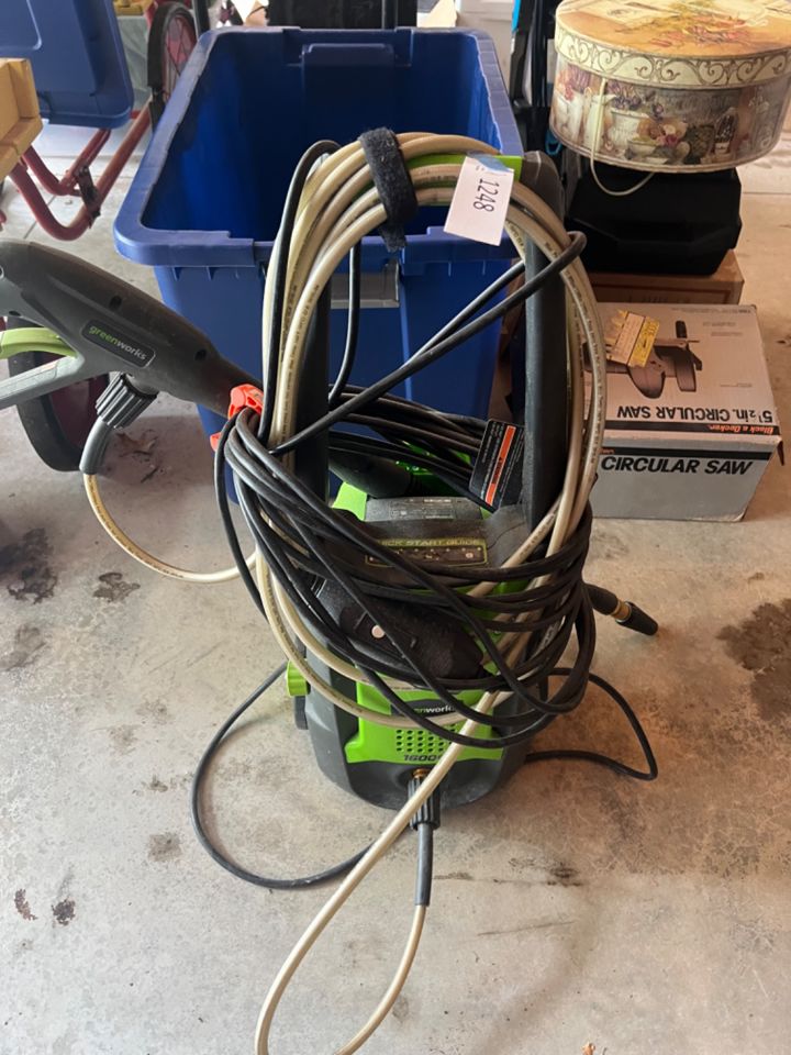 G 1248: Green Works Pressure Washer bidding ends 6/9 $7.00 ...