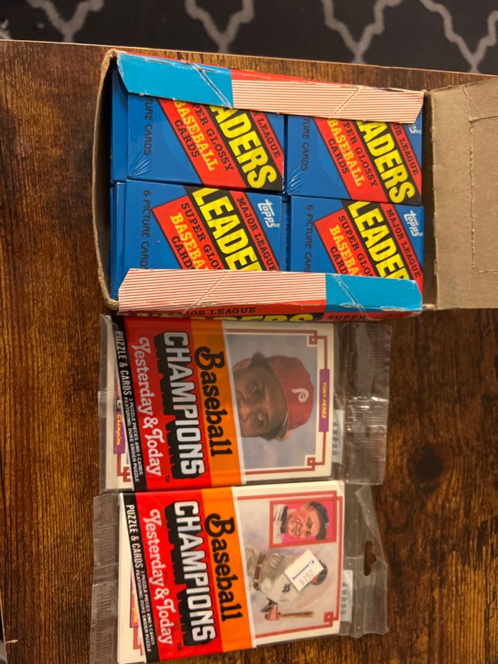 1986 Mini Baseball Card Wax Box Plus 2 Baseball Champions Packs Bidding 