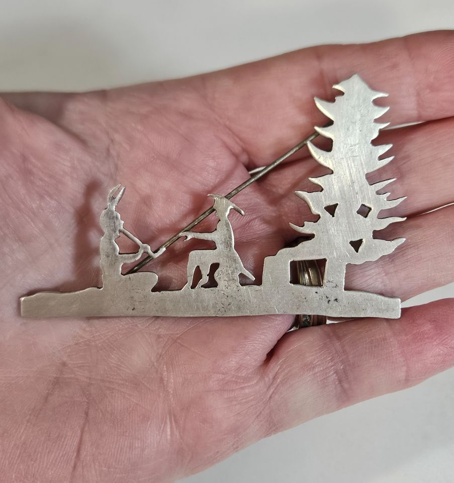 Vintage Taxco Sterling Silver Native American PEACE PIPE Brooch Pin ...
