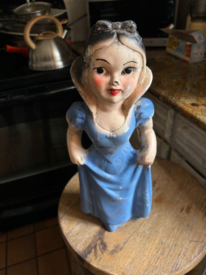 Old chalkware statue Snow White, structurally sound, needs scrubbing ...