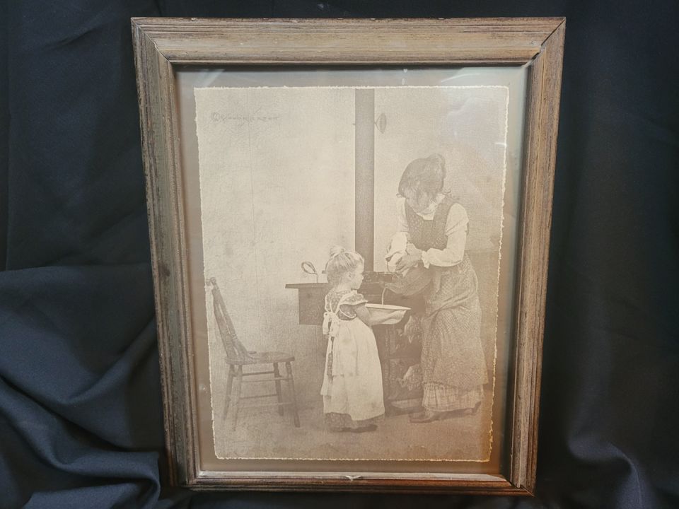 Wooden-Framed Print by 1970's Artist R. Hendrickson 13.5 x 18 bidding ...