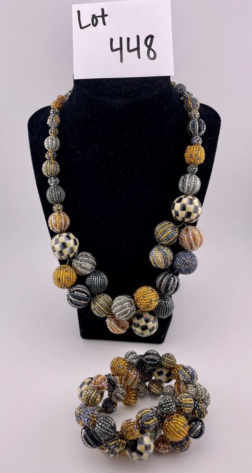 Lot 448. Mackenzie Childs Necklace and Bracelet set (Courtly Check ...