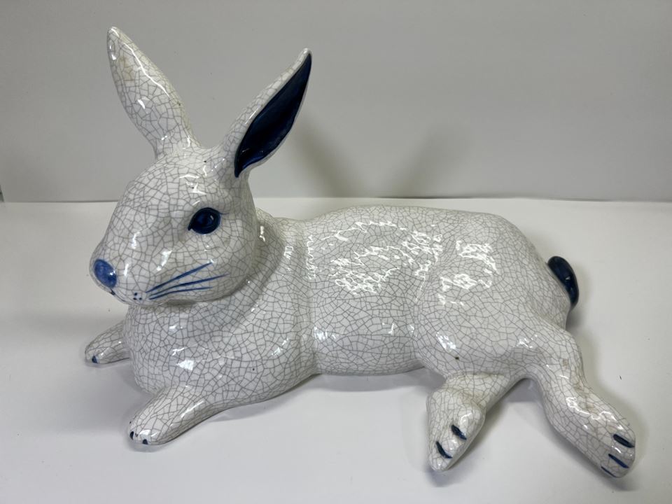 Vintage Dedham Pottery Rabbit Figurine XL Life Size bidding ends 5/24 ...