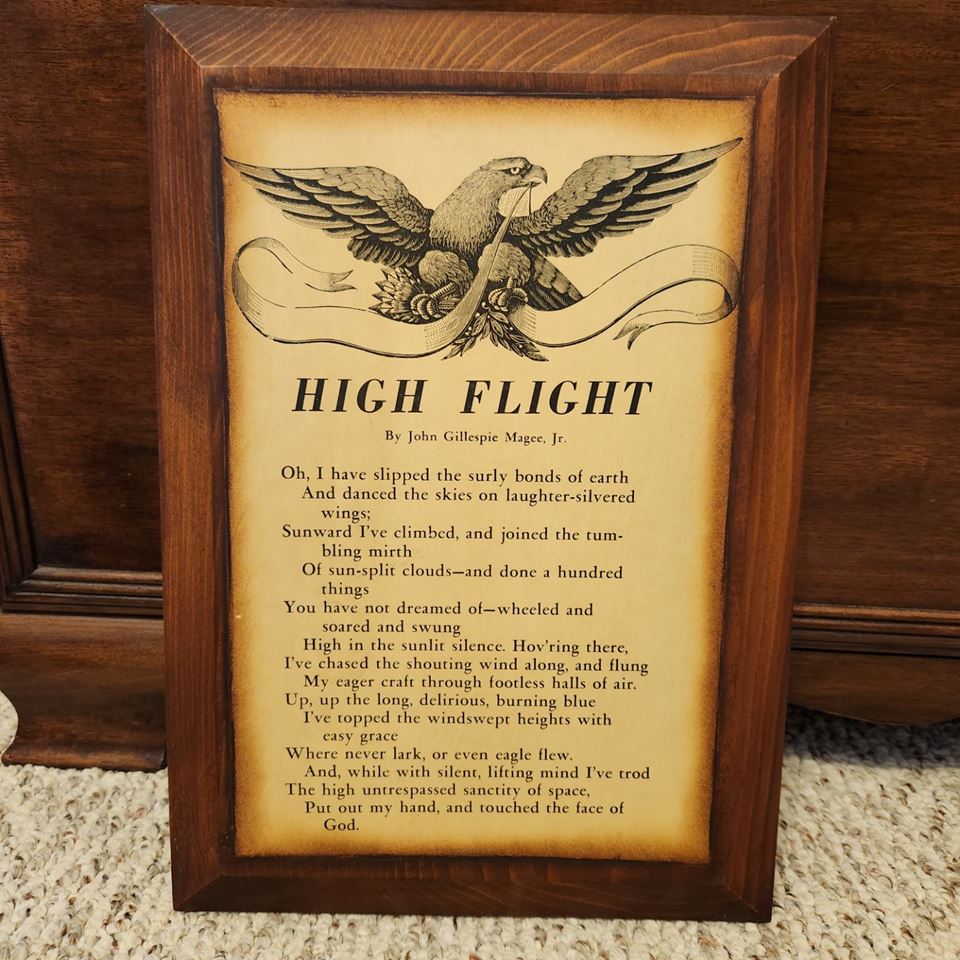 High Flight Plaque bidding ends 3/3 $15.00 | EstateSales.NET