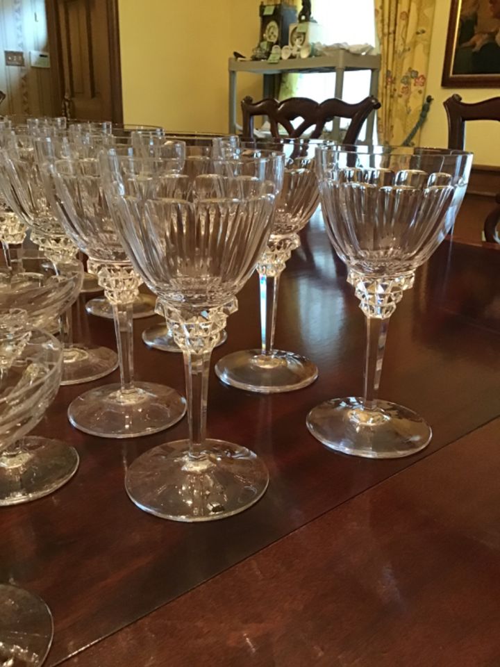 D34 Beautiful 1928 ART DECO Jan Eisenloeffel STARLIGHT Crystal Collection ~ 12 Water / Tea ...