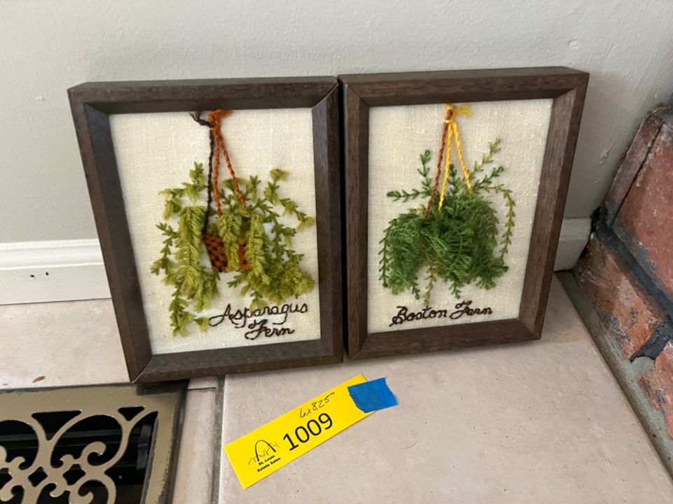 FR 1009: Two Pieces of Framed Needle Point Art bidding ends 4/18 $4.00 ...