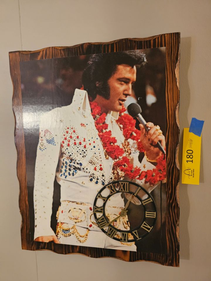 HW 180: Elvis Clock 14x18 bidding ends 5/30 $5.00 | EstateSales.NET