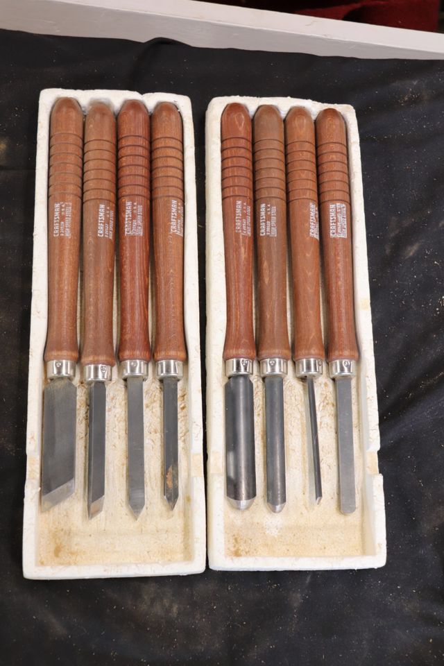 VINTAGE CRAFTSMAN USA WOOD TURNING HIGH SPEED STEEL CHISELS Set of 8 ...