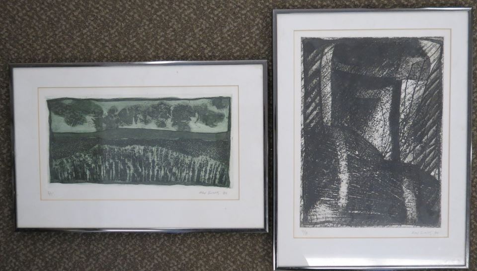 (2) Modern Abstract Lithographs Signed Alex Swartz bidding ends 3/9 $5. ...