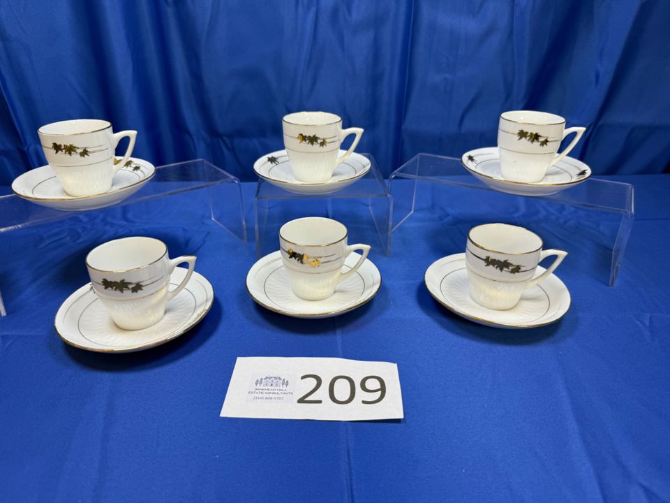 209 Gold Trimmed Expresso Set bidding ends 3/22 $10.00 | EstateSales.NET