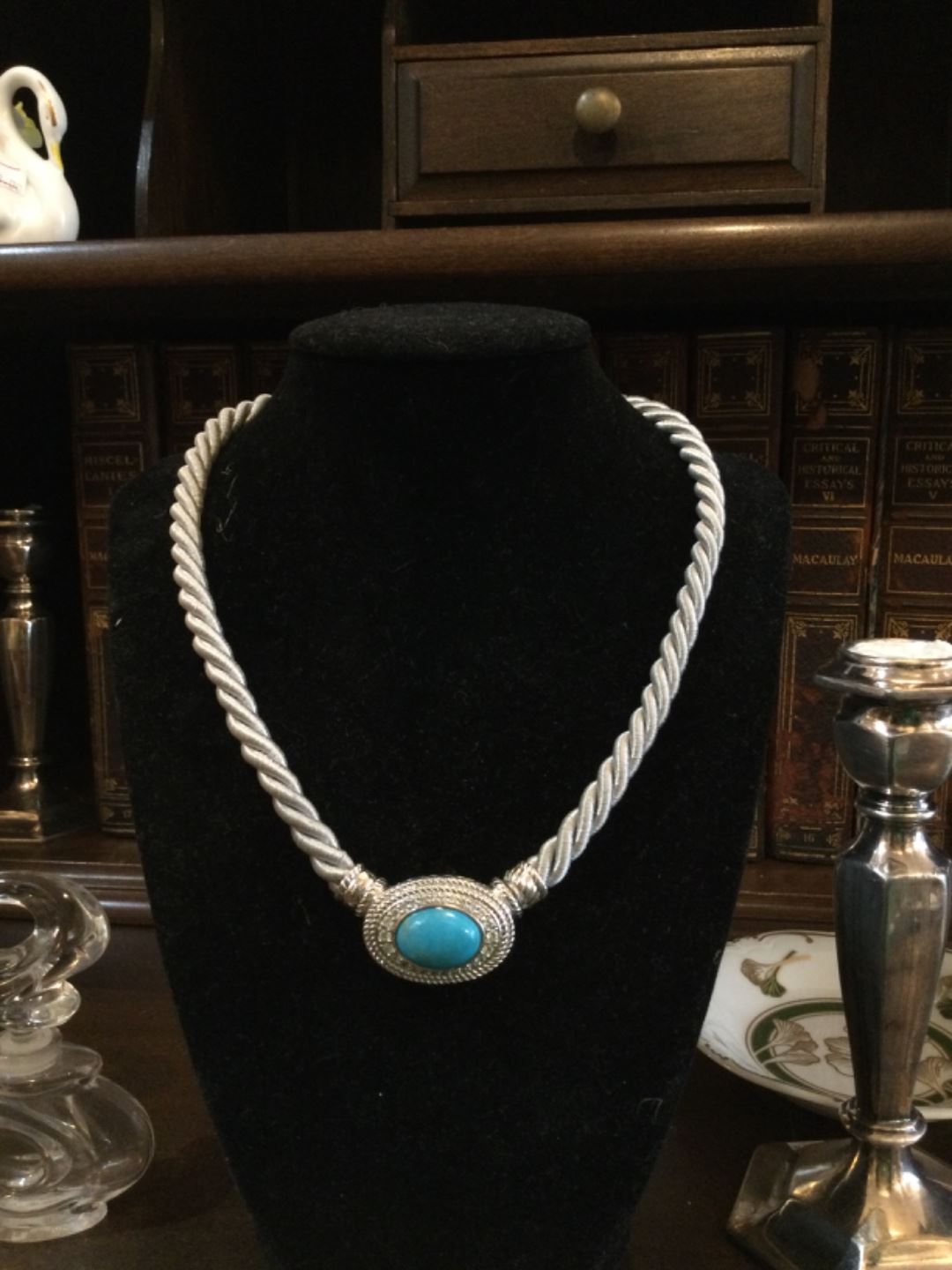 Judith Ripka Turquoise Sterling Silver Necklace magnet closure bidding ...