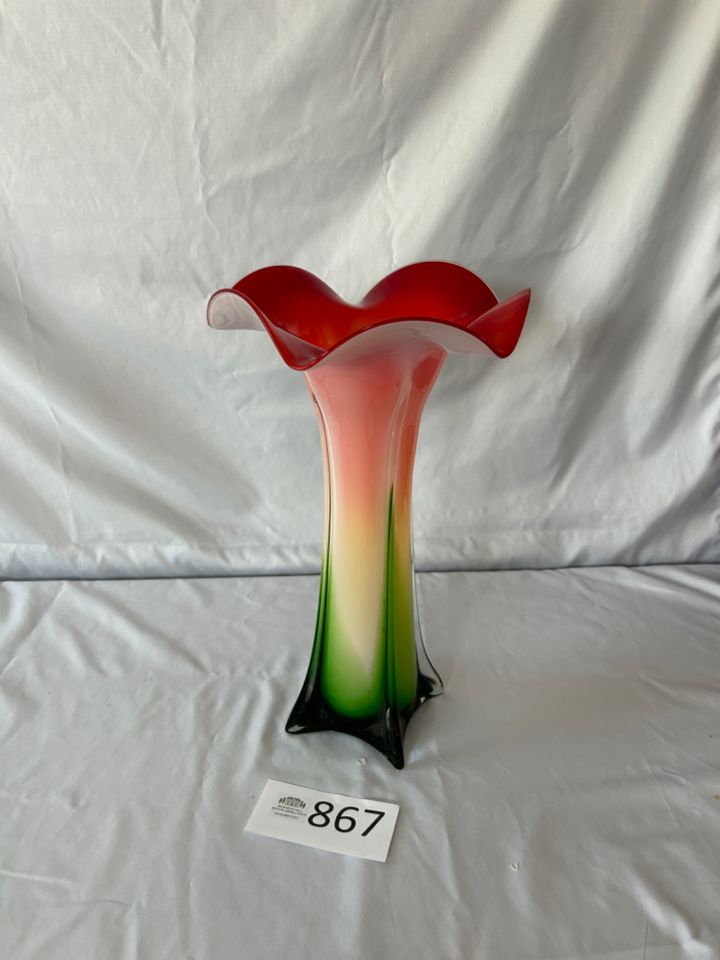 867 Gorgeous Murano Trumpet Tulip Vase bidding ends 4/27 $40.00 ...