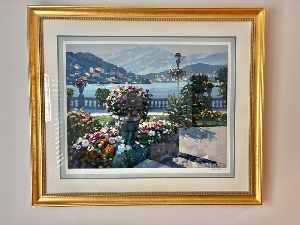 Large Behrens Signed and Numbered 294/300 Framed Print bidding ends 4/ ...