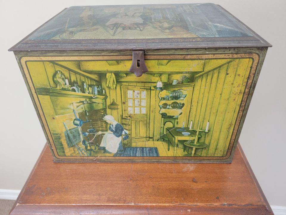 Vintage 1930s Extra Large Canco Art Deco Tin Biscuit Box 11X8X8.5 ...