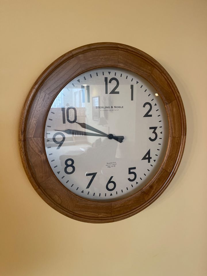 Large Sterling & Noble Clock Company Wall Clock - 23in bidding ends 3/ ...