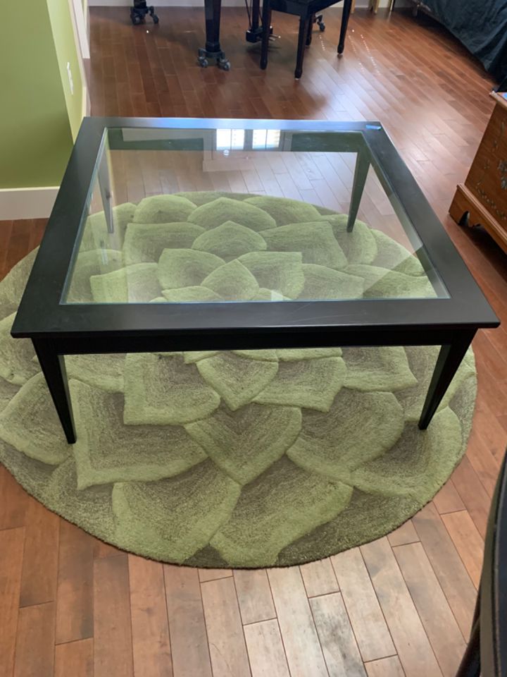 Lot 36 Glass Top Black Coffee Table BR1 bidding ends 6/5 $10.00 ...