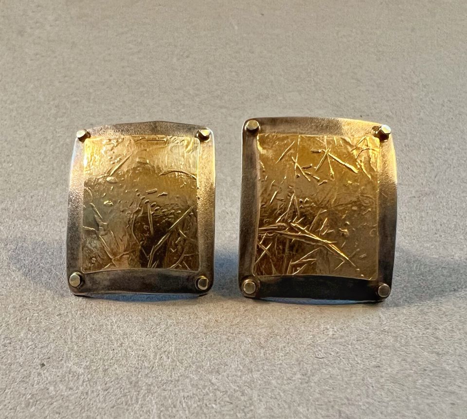 Modernist Ed Levin 14K & 18K Gold and Sterling Earrings bidding ends 9/ ...