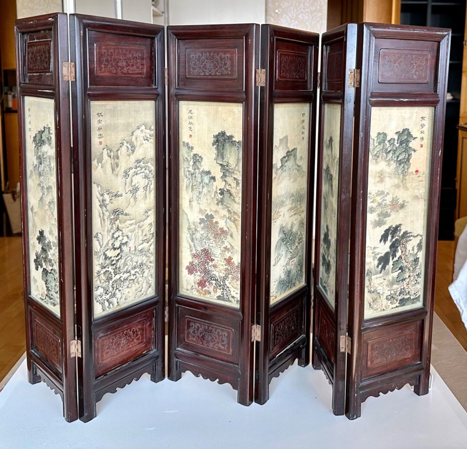 Low Folding Screen with Six Panels bidding ends 6/11 $95.00 ...